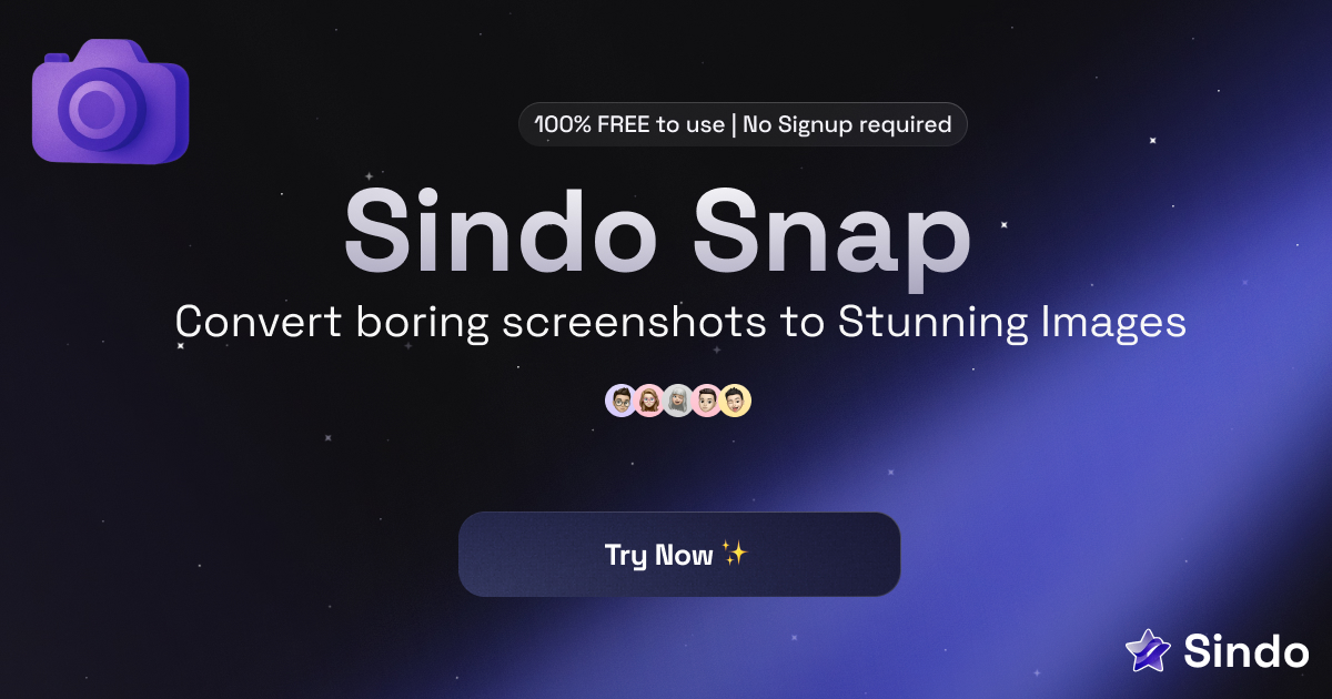 Sindo Snap - Convert Boring Screenshots into Stunning Social Media Posts